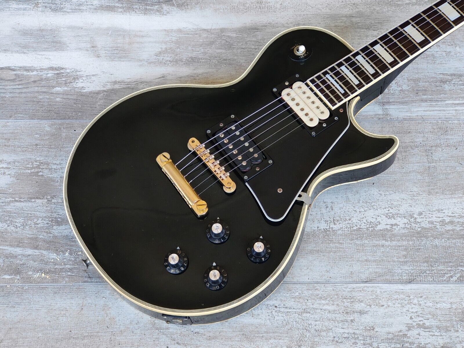 1976 Aria Pro II Japan LC-500 Les Paul Custom (Black/Ebony) – Cool Old Guitars