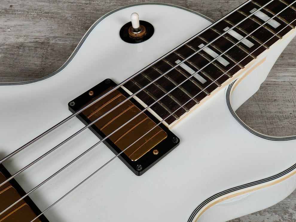 1990 Greco Japan EGB-850 Les Paul Custom Short Scale Bass (White) – Cool Old Guitars