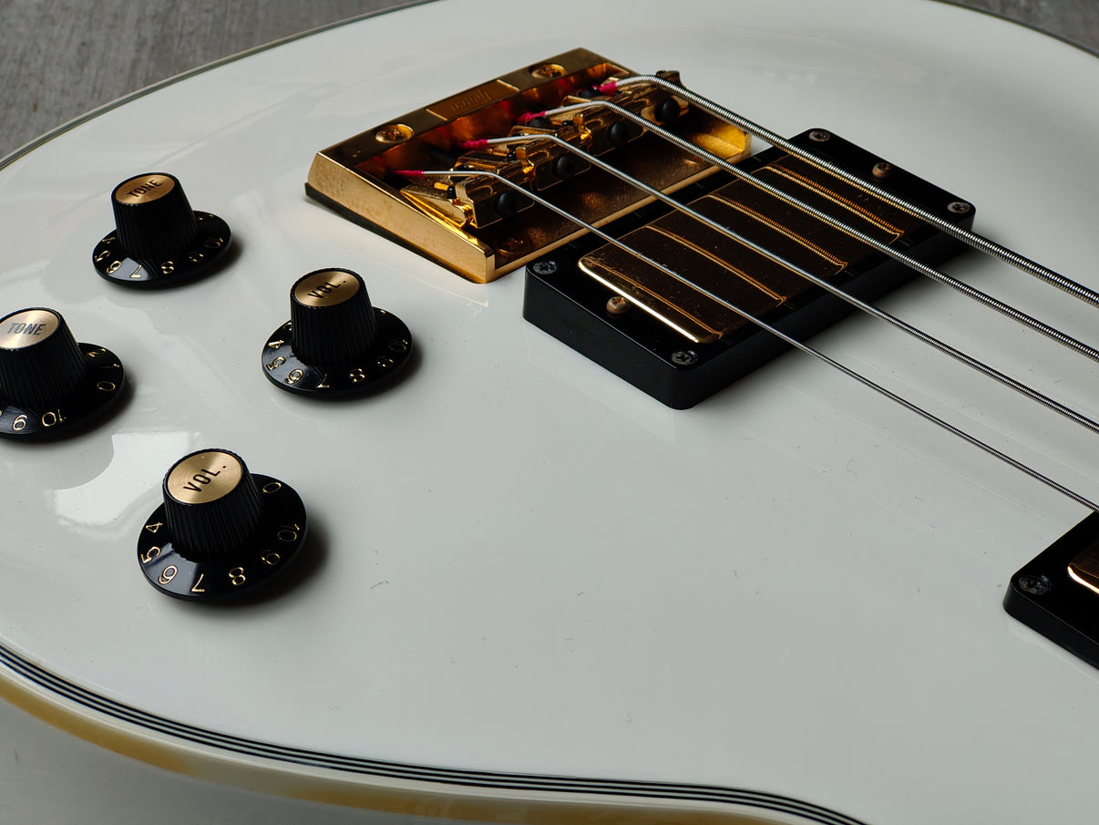 1990 Greco Japan EGB-850 Les Paul Custom Short Scale Bass (White) – Cool Old Guitars