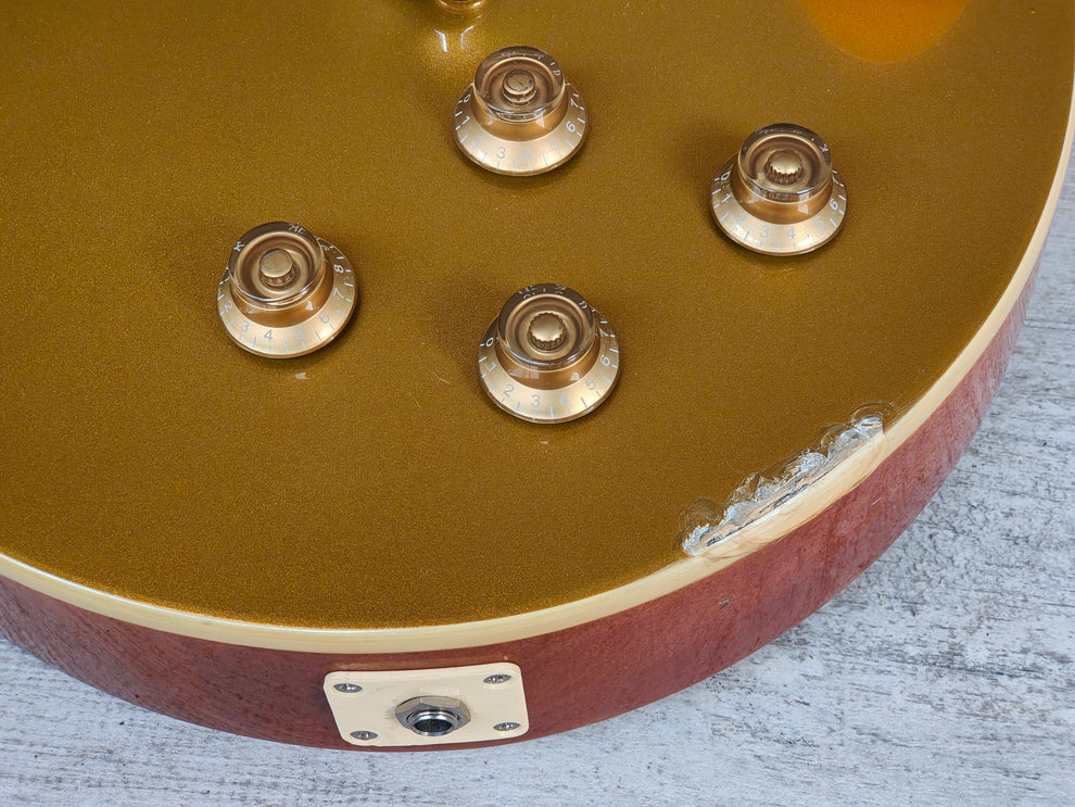 Blitz by Aria Pro II Leopard Les Paul Standard (Goldtop) – Cool Old Guitars
