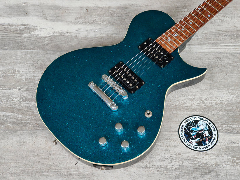 1999 Burny Japan LS-65 Single Cutaway (Blue Sparkle) – Cool Old Guitars