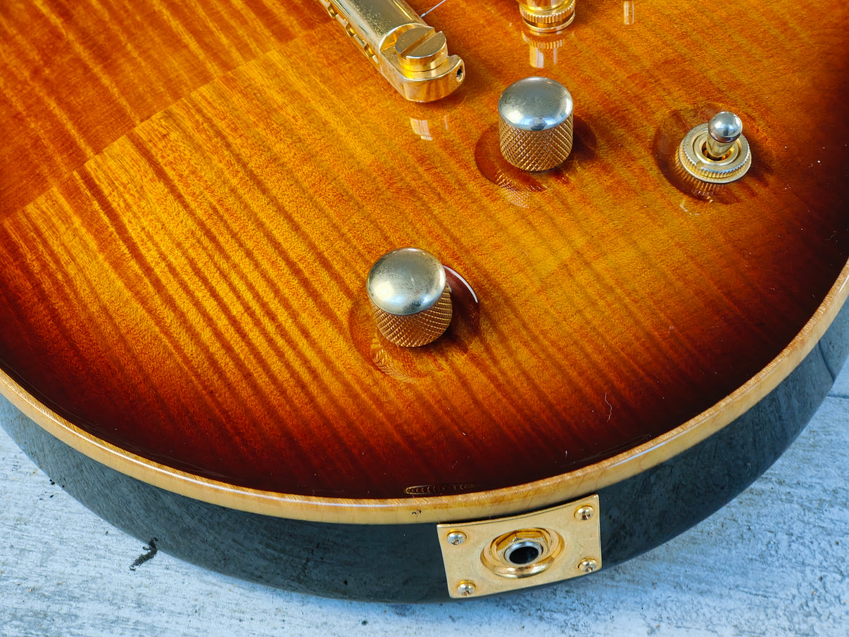 Cort MMP-2 Masterpiece Custom Shop Double Cutaway (Flame Brown Sunburs ...