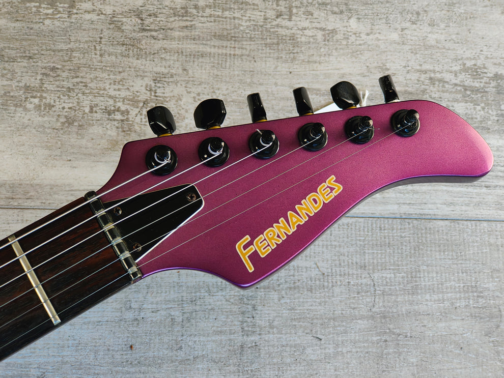 1991 Fernandes Japan FR-75T Revolver HSH Superstrat (Sparkle Pink/Purp ...