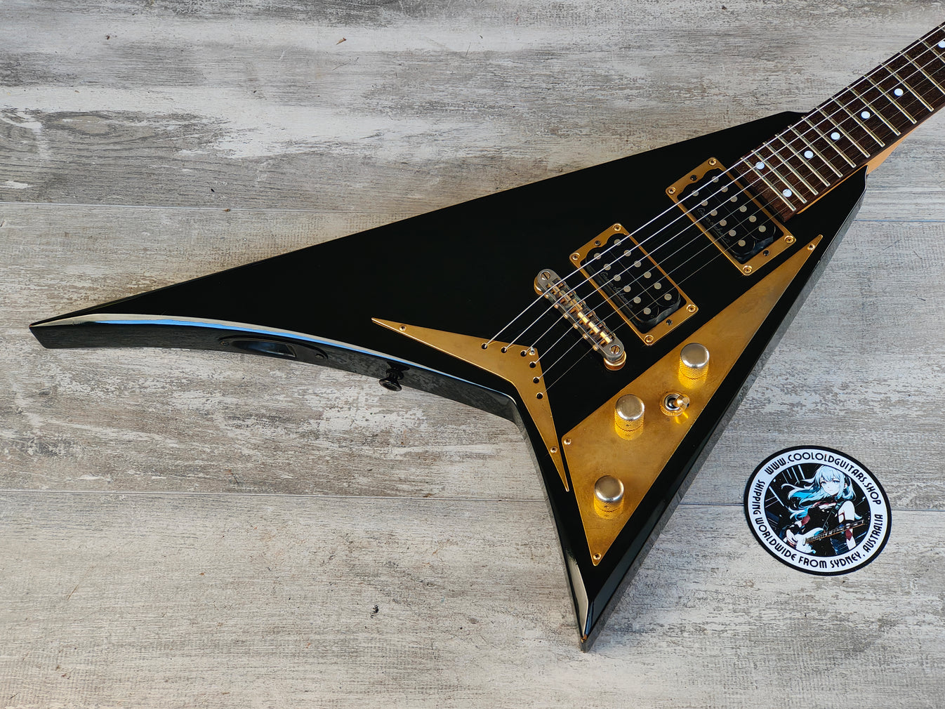 1996 Grover Jackson Japan RR.A-58 Randy Rhoads Flying V (Black/Gold ...