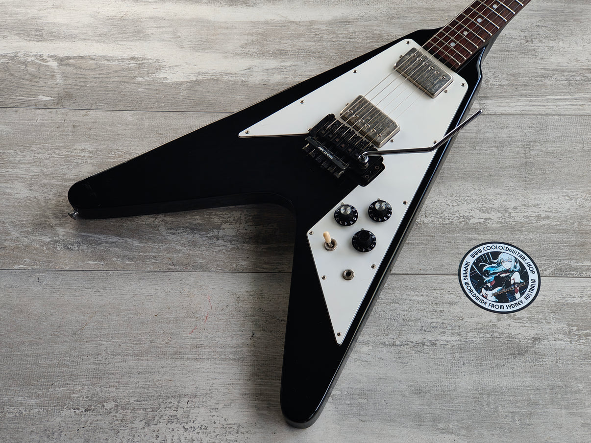 1989 Burny Fernandes RFV-75 '74 Reissue Flying V w/Tremolo (Black ...