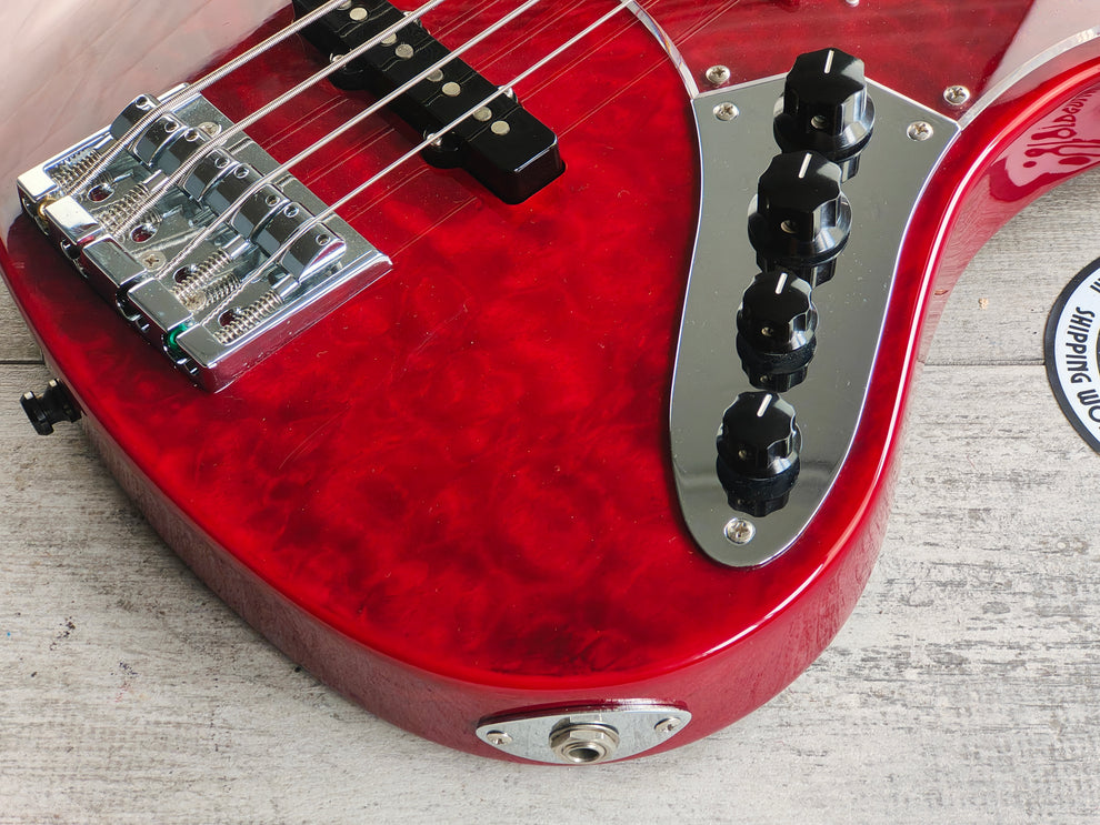 2013 Edwards Japan (by ESP) E-AM-128QM Jazz Bass (Black Cherry) – Cool ...