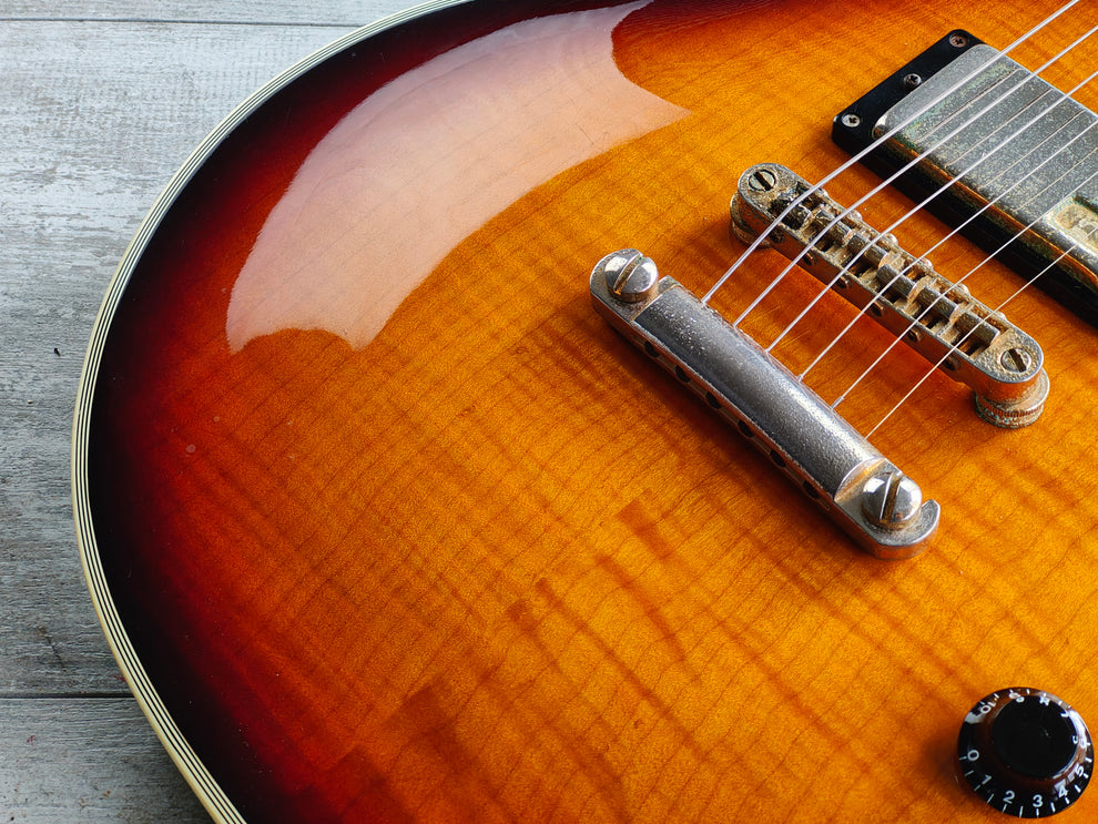 1997 Burny Japan LS-135 Single Cutaway (Flamed Brown Sunburst) – Cool ...