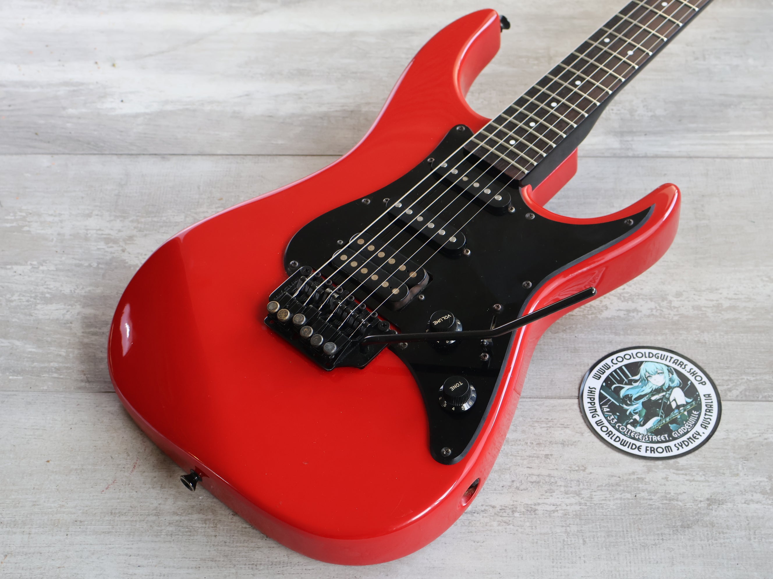 1986 Fernandes Japan FR-55 Revolver HSS Superstrat (Brad Gillis Red ...