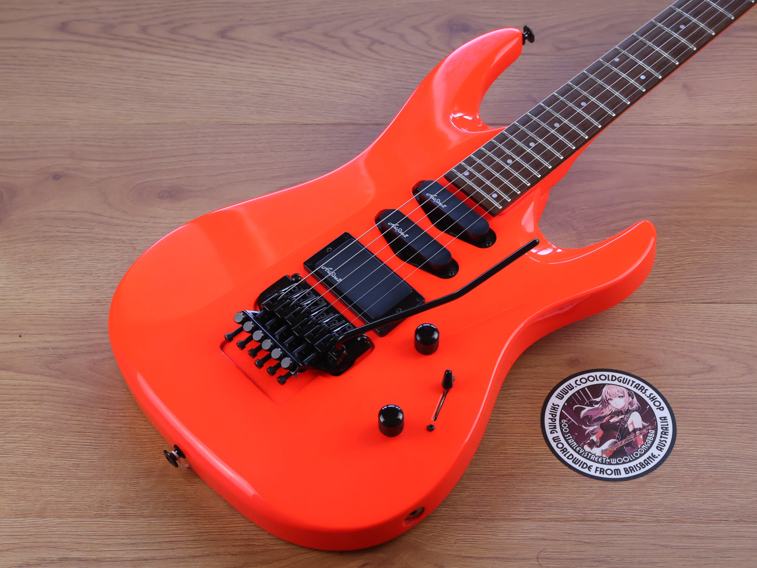 1989 Aria Pro II Magna Series MA-550 HSS Superstrat (Fluro Orange ...