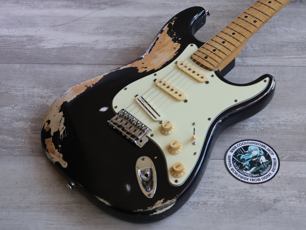 2002 Fender Japan ST72-58US '72 Reissue Stratocaster (Heavy Relic Blac ...