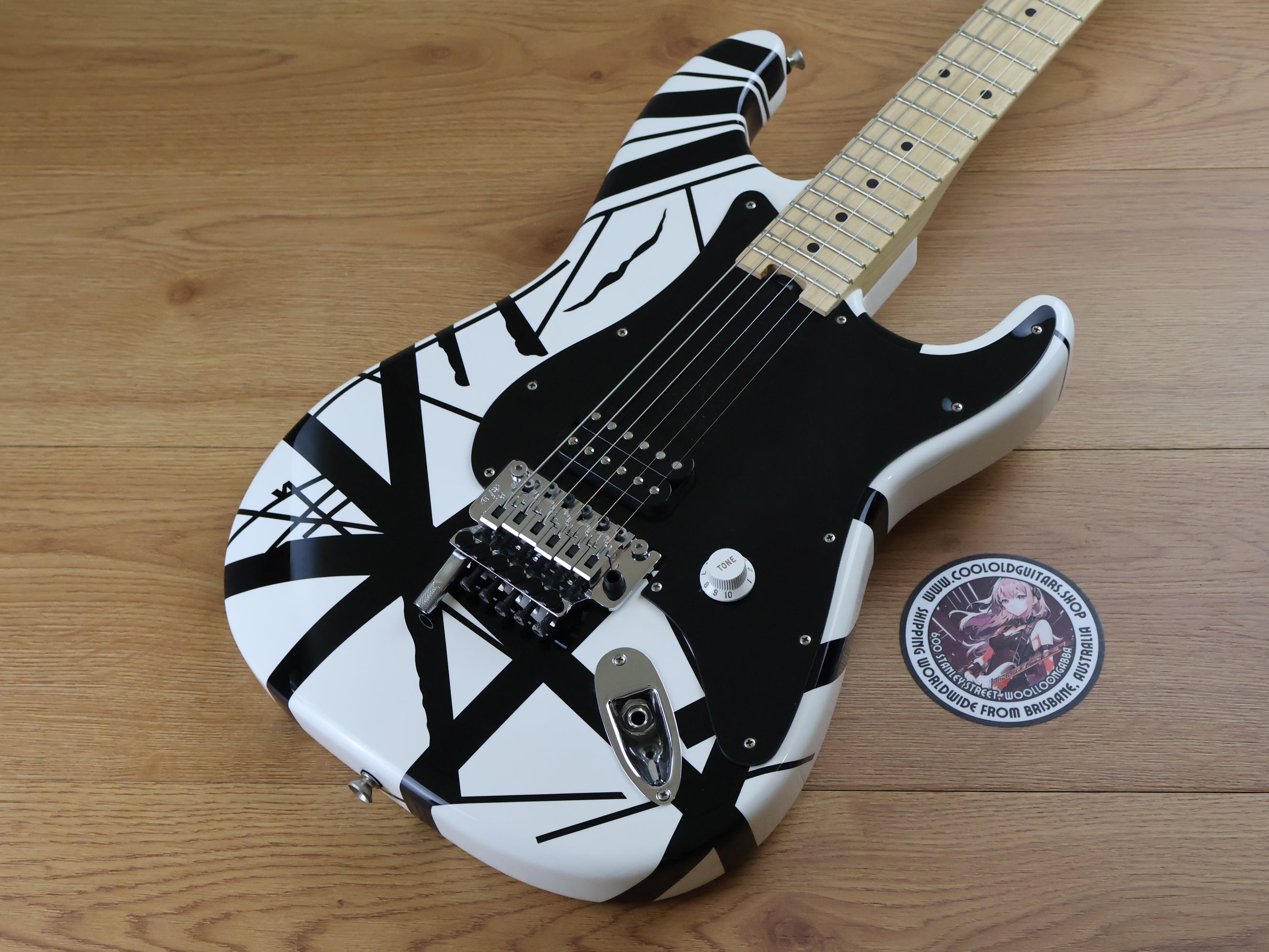EVH Striped Series Van Halen Signature Stratocaster (Black and White ...