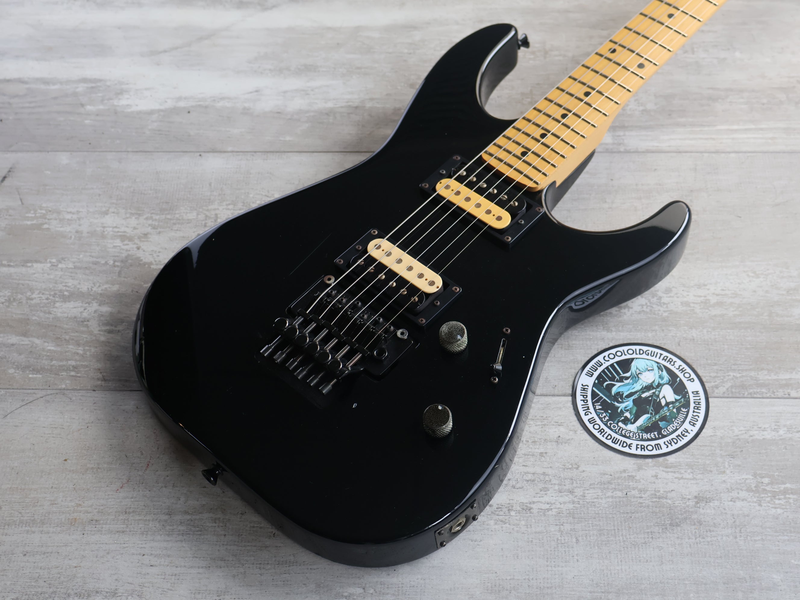 1990 Kramer (by ESP Japan) MK-II B HH Superstrat (Black) – Cool Old Guitars