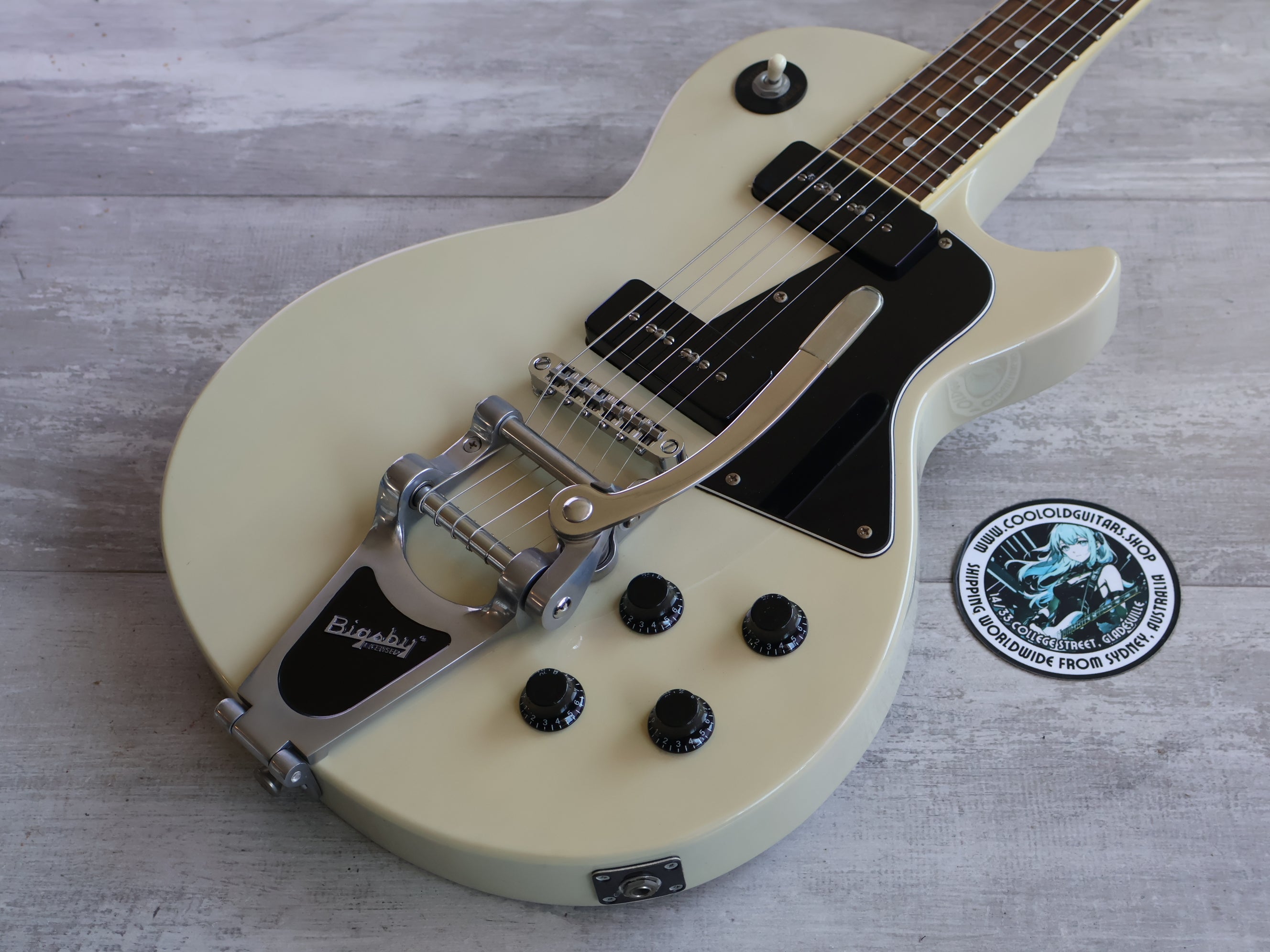 Blitz by Aria Pro II Leopard Les Paul Special w/Bigsby (White) – Cool ...