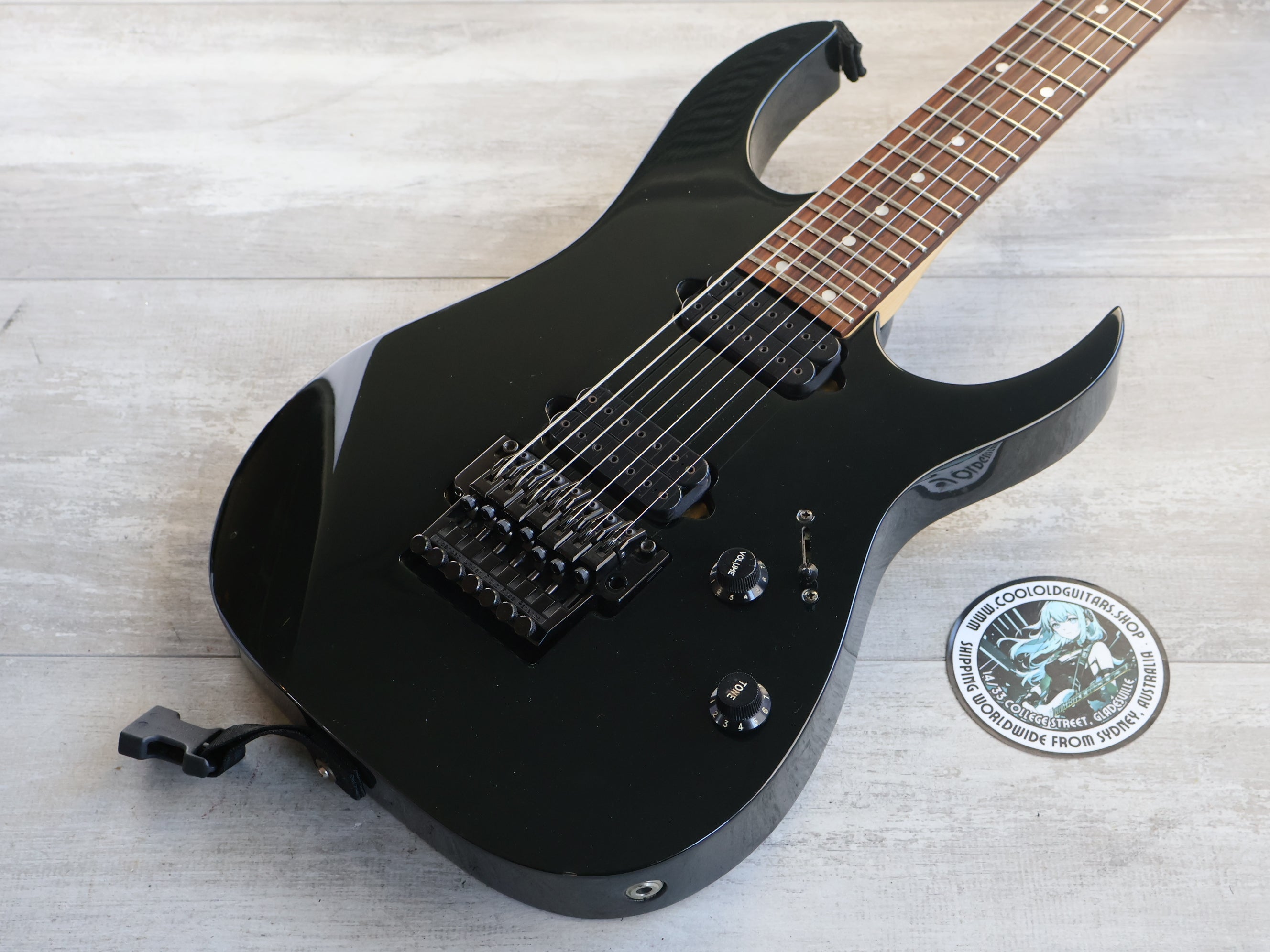1998 Ibanez Japan RG7620 7-String HH Superstrat (Black) – Cool Old Guitars