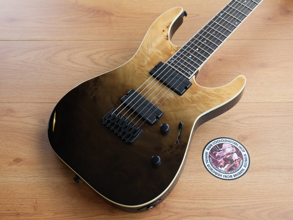 ESP LTD M-1007HT 7-String Hardtail w/Burl Poplar Top (Black Fade ...