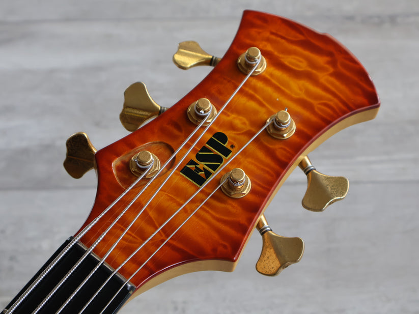 2001 ESP Japan Takada Custom Shop 5-String Bass (Quilted Amber Sunburs ...