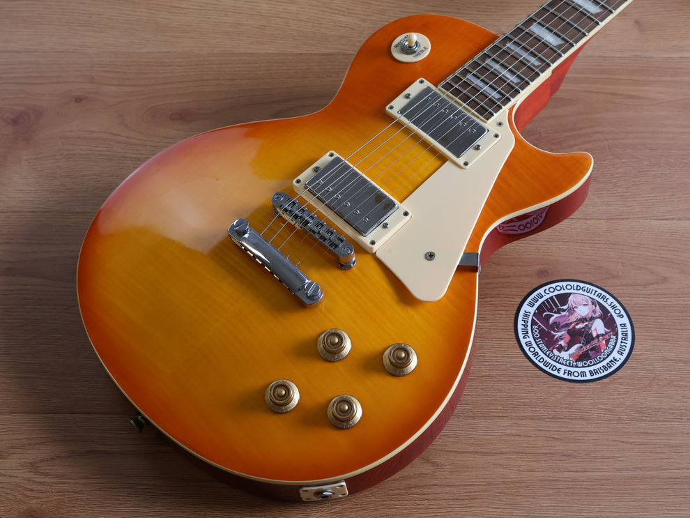 Blitz by Aria Pro II Leopard Les Paul Standard (Honeyburst) – Cool Old ...
