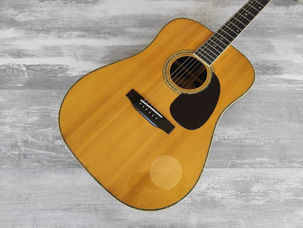 1980's Morris W-30 Japanese Vintage Acoustic Dreadnought Guitar (Natur – Cool Old Guitars