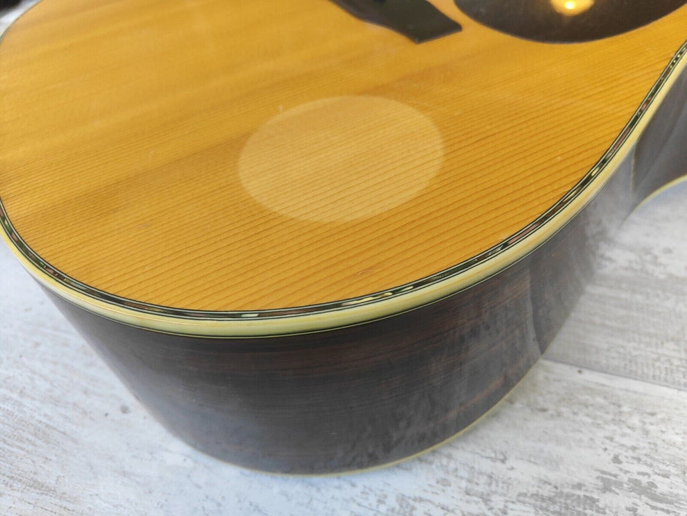 1980's Morris W-30 Japanese Vintage Acoustic Dreadnought Guitar (Natur – Cool Old Guitars