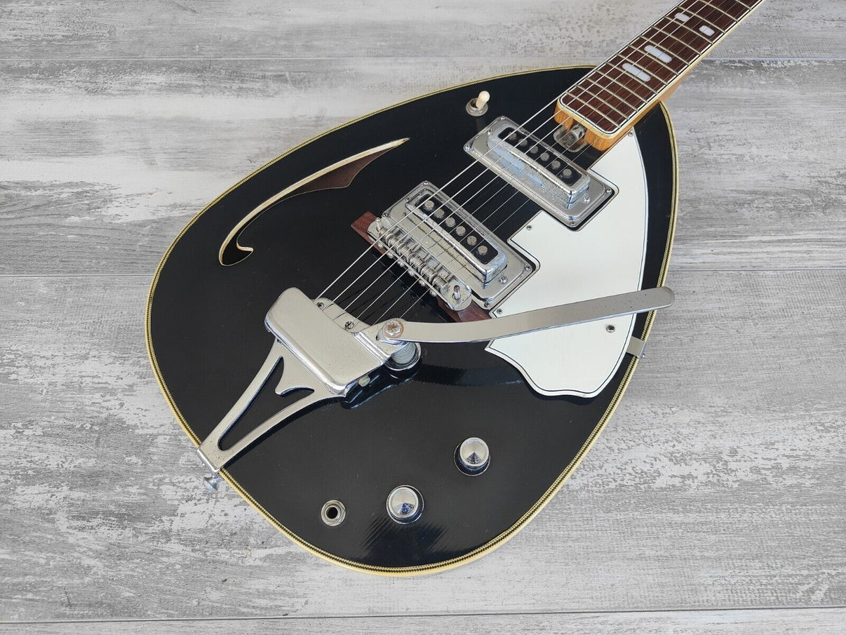 1960's Splendor Japan Teardrop Hollowbody Electric Guitar (Black ...