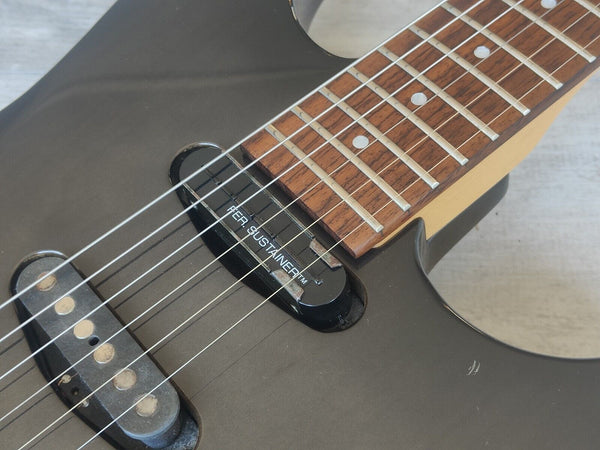 1995 Fernandes Japan FR-75S Revolver Superstrat w/Sustainer (Black Bur ...