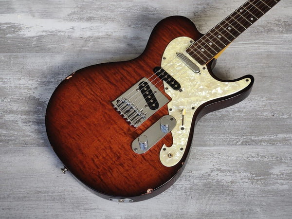 1996 Aria Pro II 615 Nashville Tele/Single Cutaway (Figured Red Burst ...