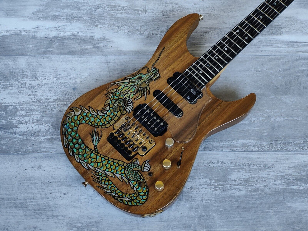 1994 Fernandes Japan FR-120S Revolver HSH Superstrat w/Sustainer (Natu ...