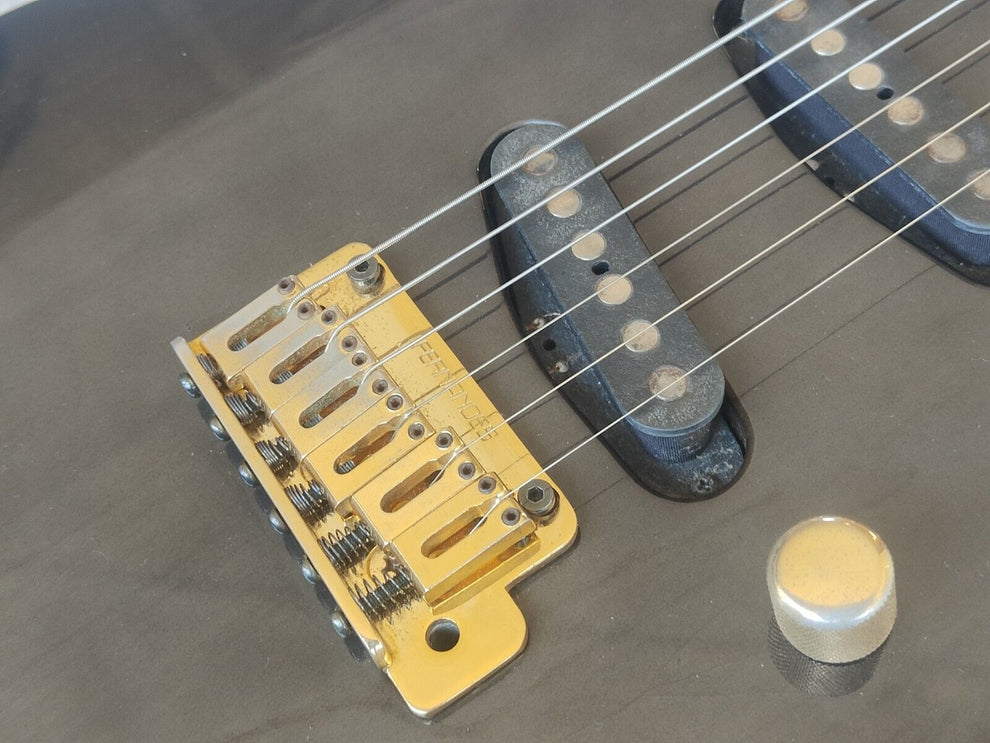 1995 Fernandes Japan FR-75S Revolver Superstrat w/Sustainer (Black Bur ...